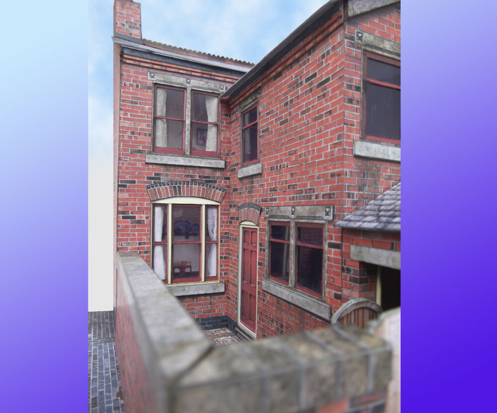 7mm Victorian Terraced House Backs Card Model Kit | Purple Bob's Hobbies
